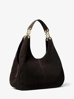 Michael Kors Large Suede Shoulder Bag - Brown