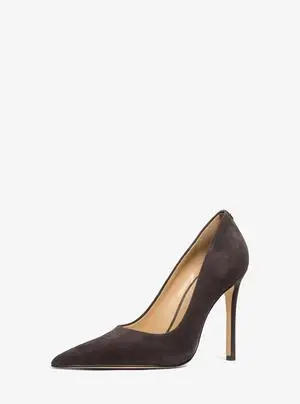 Michael Kors Elyse Suede Pointed Toe Stiletto Pumps - Brown