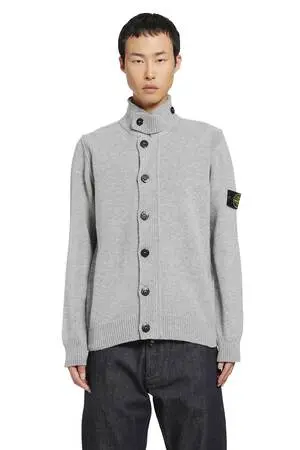Stone Island 5100047 Lambswool Zip Sweater - Grey