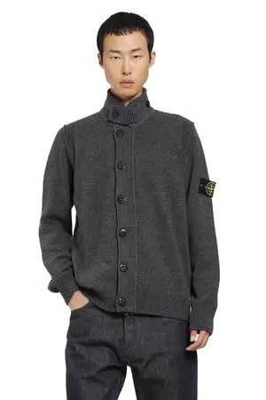Stone Island 5100047 Lambswool Zip Sweater - Grey