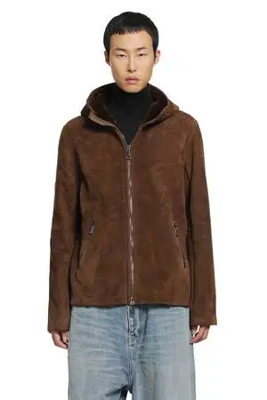 GIORGIO BRATO Suede Hooded Jacket