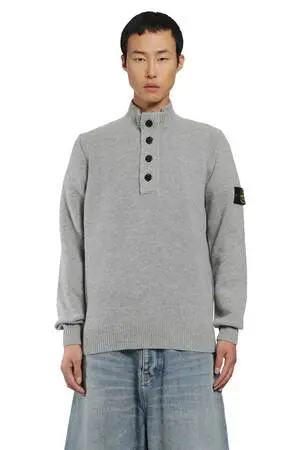 Stone Island 5100040 Lambswool Half-zip Sweater - Grey
