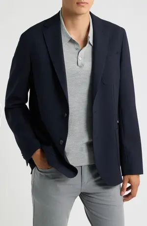 BOSS Hanry Slim Fit Virgin Wool Sport Coat - Dark Blue