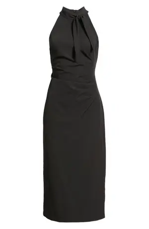 Vince Camuto Laguna Pleated Tie Neck Sleeveless Sheath
