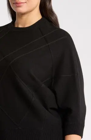 Wit & Wisdom Dolman Sleeve Crewneck Sweater - Black