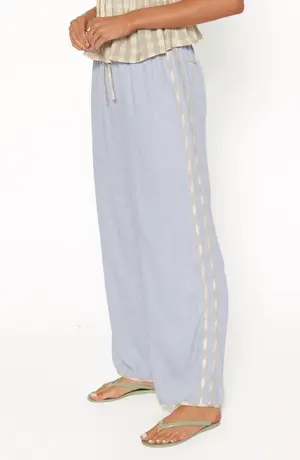PETAL & PUP Venda Contrast Trim Wide Leg Pants