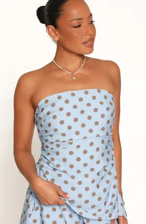 PETAL & PUP Bronte Polka Dot Strapless Top & Shorts Set