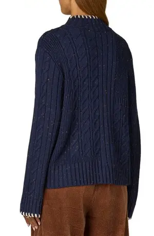 Wit & Wisdom Cable Stitch Mock Neck Sweater
