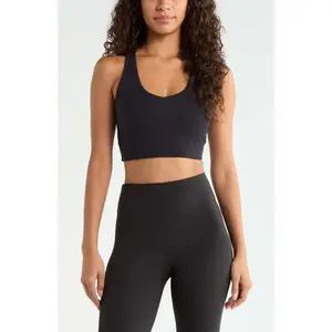 Zella Studio Luxe Essential Racerback Sports Bra - Black