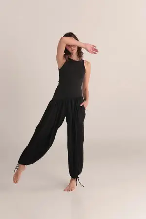 TRISKEL Astral Comfort Flow Jumpsuit With Open Back And Adjustable Hem