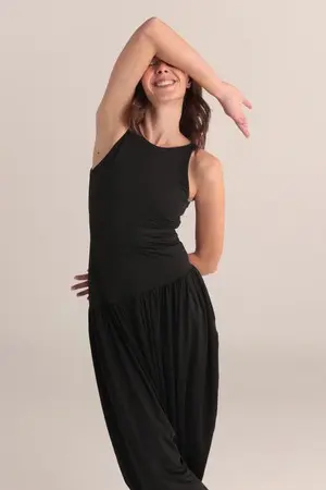TRISKEL Astral Comfort Flow Jumpsuit With Open Back And Adjustable Hem