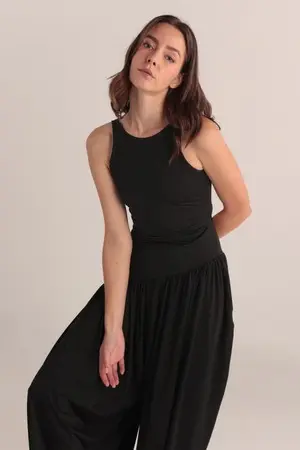 TRISKEL Astral Comfort Flow Jumpsuit With Open Back And Adjustable Hem