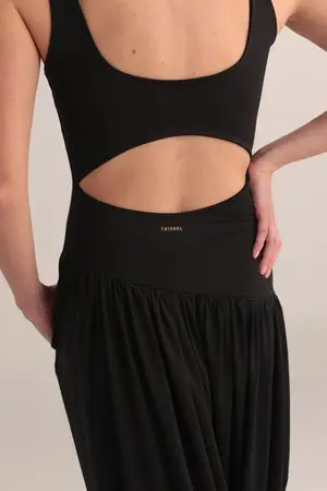 TRISKEL Astral Comfort Flow Jumpsuit With Open Back And Adjustable Hem