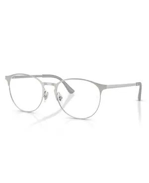 Ray-ban Full Rim Round Frame Eyeglasses - Silver On Silver