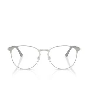 Ray-ban Full Rim Round Frame Eyeglasses - Silver On Silver