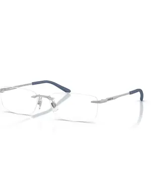ARNETTE Arnette Rimless Rectangle Eyeglasses Matte Silver