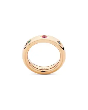 Pomellato 18k Rose Gold Iconica Three Stone Geometric Set Band