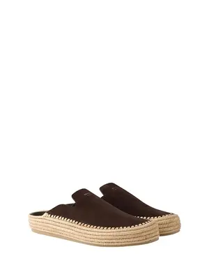 Prada Suede Mules - Brown