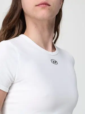 DIESEL® Slim Fit Cotton T-shirt With Contrasting Oval D Logo