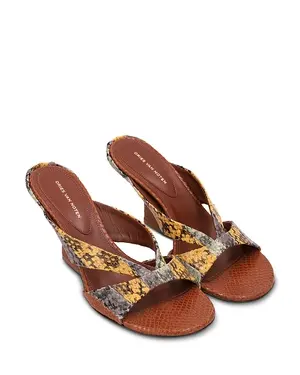 Dries Van Noten Snakeskin Sandals - Tan