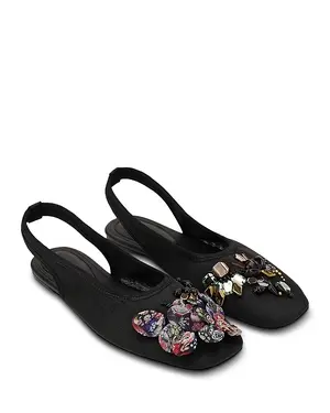 Dries Van Noten Embroidered Slingback Flats