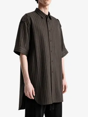 OMAR AFRIDI Vertical-stripe Epaulette Shirt