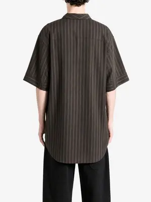 OMAR AFRIDI Vertical-stripe Epaulette Shirt