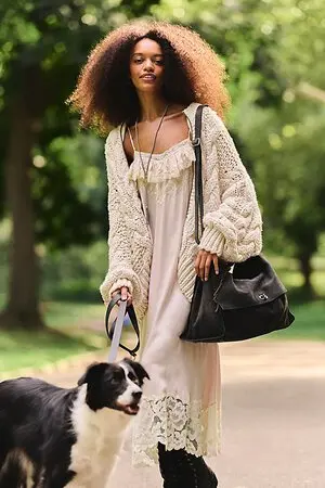Free People Lola Cable Knit Zip Up Cardigan