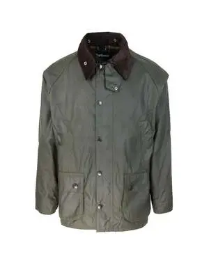 Barbour Waxed Cotton Field Jacket With Corduroy Collar - Archive Olive