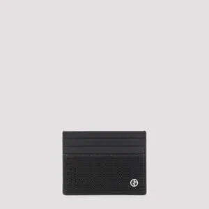 Giorgio Armani S Calf Leather Card Holder - Black