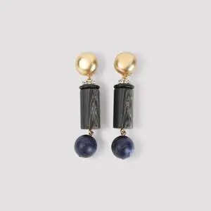 Giorgio Armani Modern Drop Earrings With Resin & Glass Accents - Blue