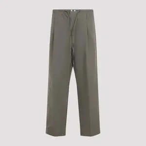 Bottega Veneta Regular & Straight-leg Cotton Trousers - Grey