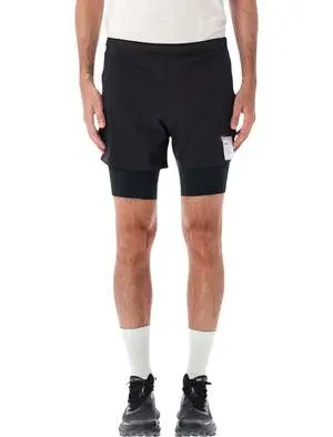 Satisfy Performance Running Shorts With Compression Liner - Nero