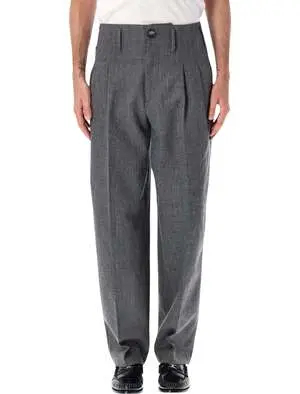 AMI Paris Pleated Virgin Wool Trousers - Grigio