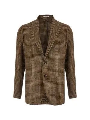 Tagliatore Textured Wool-cashmere Blazer With Front Button Closure And Patch Pockets