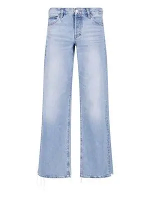 FRAME FRAME High-Rise Wide-Leg Jeans In Washed Denim Blue