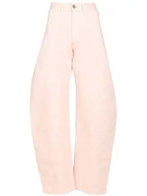 Alaïa Round Curved Wide-leg High-waist Jeans - Pink