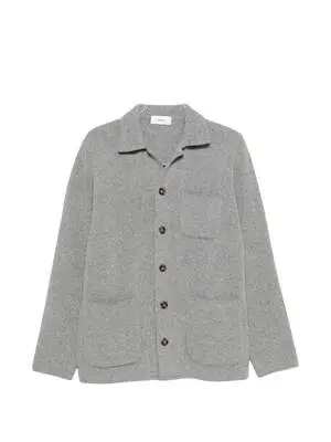 LARDINI Button-front Knit Overshirt - Grey