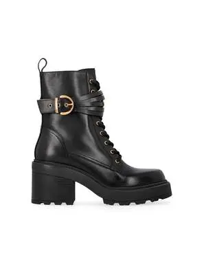 Pinko Lace-up Block Heel Combat Boots - Nero