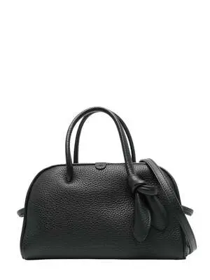 Jacquemus Small Leather Turismo Handbag With Knot Detail And Zip Closure - Black