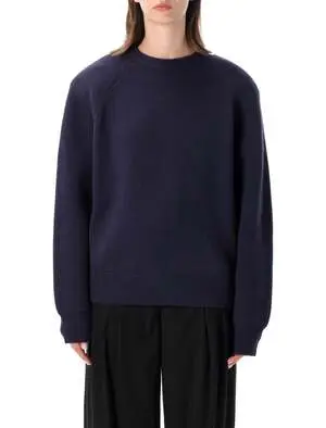 THE FRANKIE SHOP Raglan Crewneck Sweater In Wool Blend - Blu