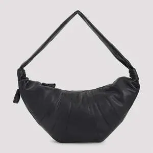 LEMAIRE Large Croissant Leather Handbag - Black