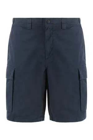 Woolrich Wool-style Cotton Bermuda Shorts With Two Back Welt Pockets - Blue