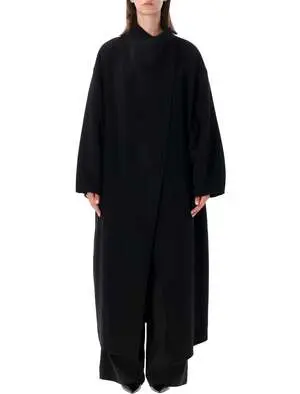 THE FRANKIE SHOP THE FRANKIE SHOP Oversized Wool Blend Wrap Coat Nero