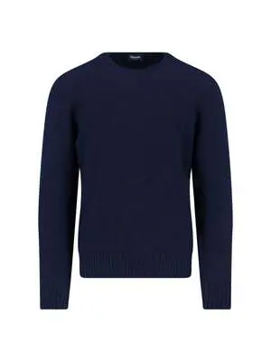 DRUMOHR Drumohr Crewneck Fine Knit Long Sleeve Sweater Blue