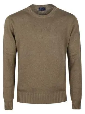 DRUMOHR Crewneck Fine Knit Long Sleeve Sweater - Green