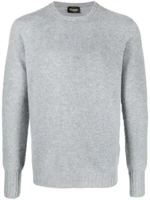 DRUMOHR Crewneck Fine Knit Long Sleeve Sweater - Grey
