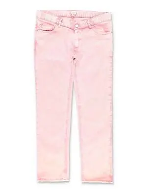 Bonpoint Samela Stretch Denim Jeans With Frayed Hem - Rosa