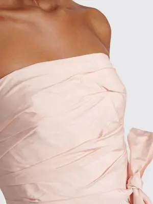 Max Mara Strapless Draped Bow Detail Gown