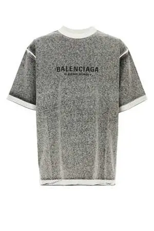 Balenciaga Melange Grey Cotton Oversize T-shirt - Gray